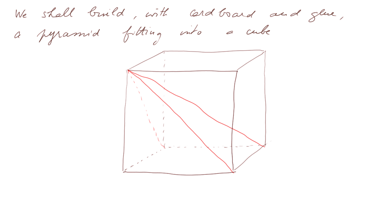 How to split a cube into 3 identical pyramids